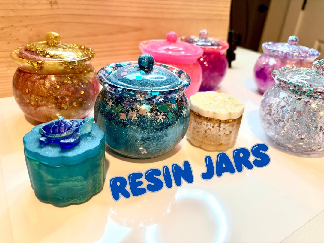 Handmade Resin Jar: Decorative Storage for Jewelry & Trinkets - Etsy
