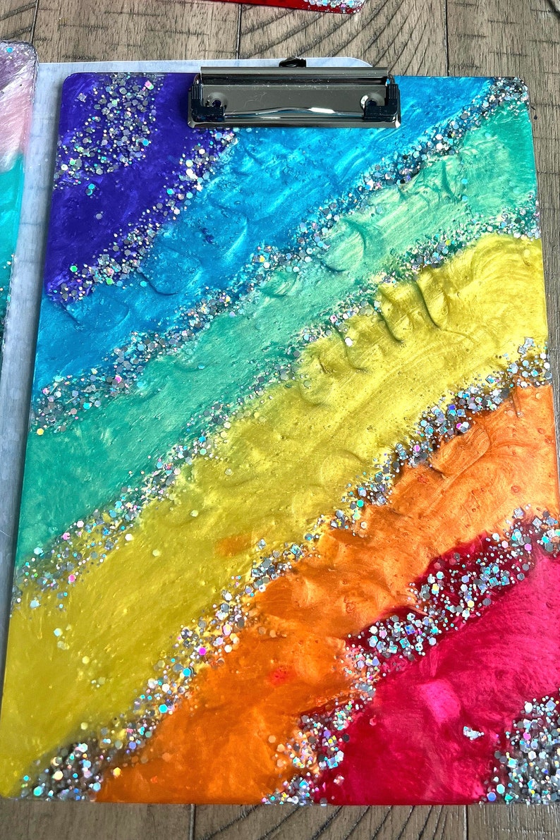 Unique Rainbow Resin Clipboard Perfect Gift for Creatives - Etsy