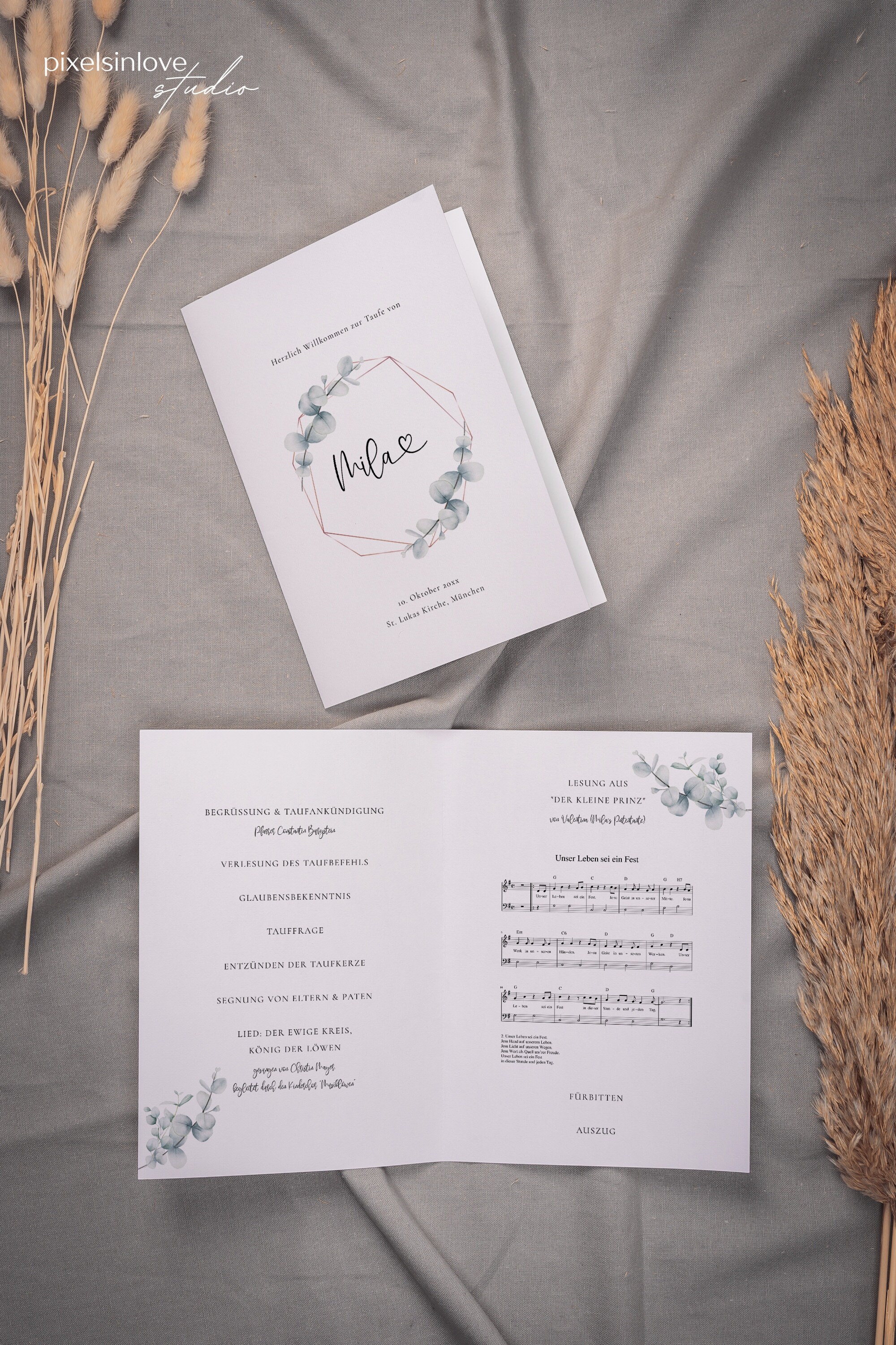 KIARA Baptism Church Booklet, Digital DIY Template, Protestant ...