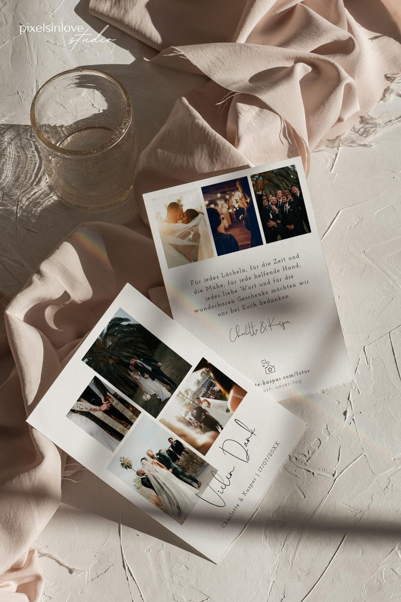 Clean Script Edit – Thank You Card With Photo V2, Digital DIY Template ...