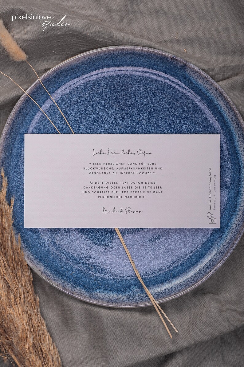 IDA Thank You Card With Photos, Digital DIY Template, Wedding Thank You ...