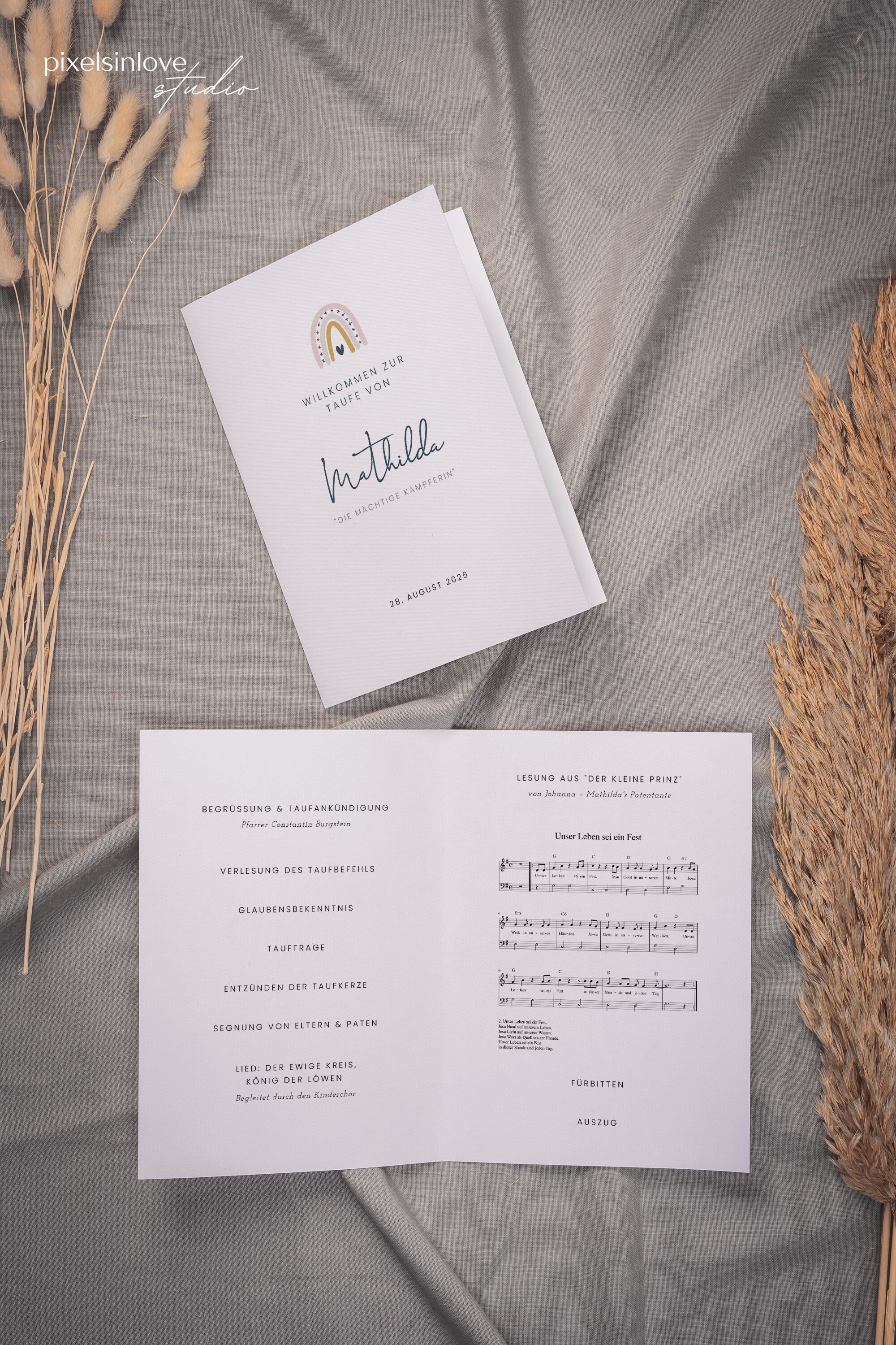 TIMON Taufe Kirchenheft, digitale DIY Vorlage, evangelisch, Ablauf ...