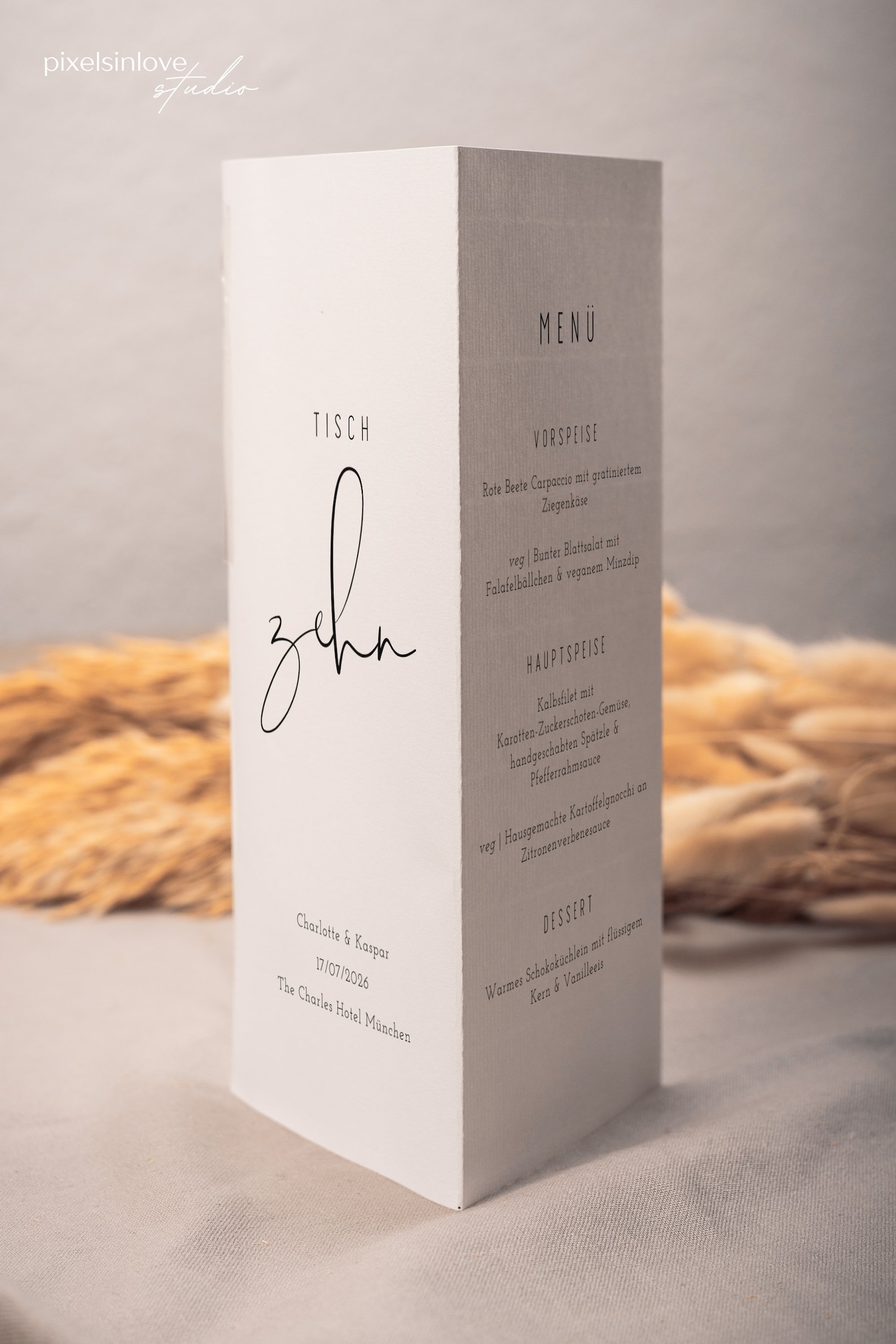 NALA Three-sided Stand, Digital DIY Template, Wedding Menu With Program ...