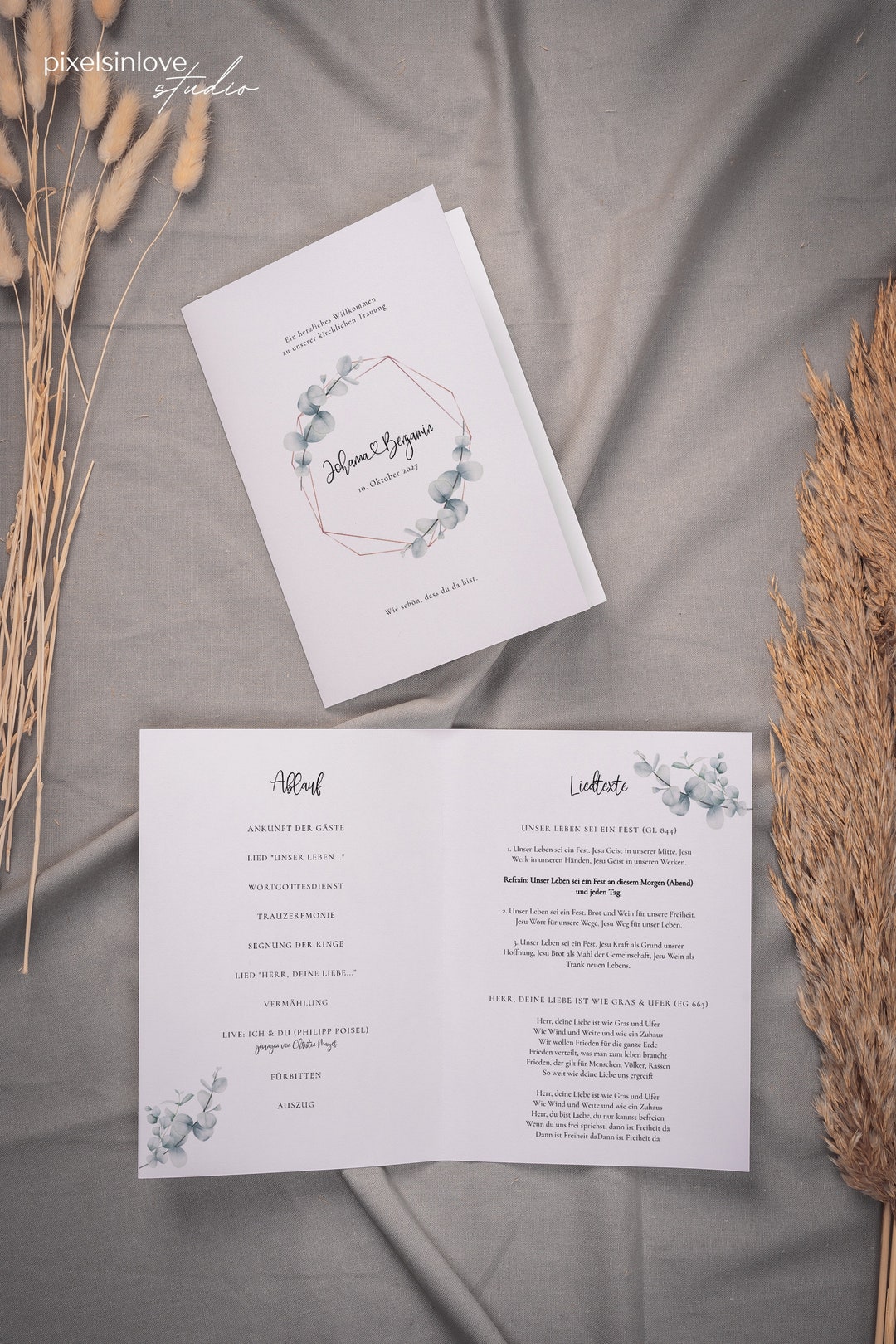 KIARA Digital Church Booklet Wedding, Protestant Service, Template ...