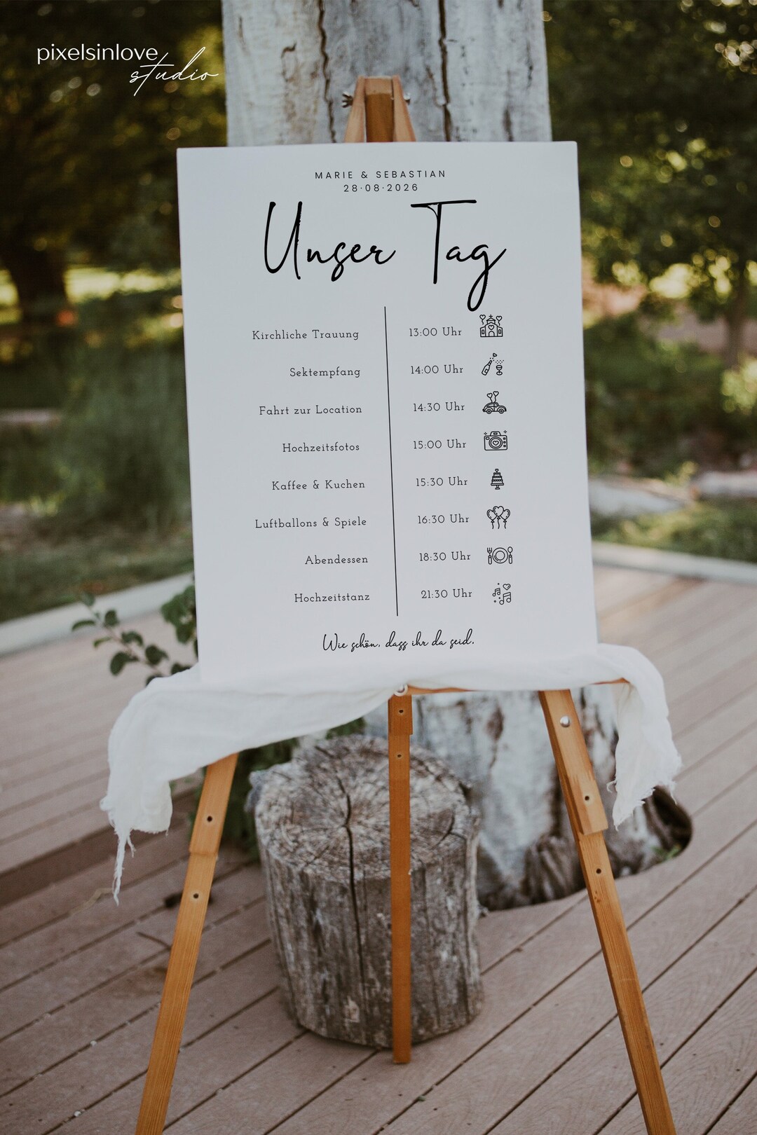 TIMON Wedding Order Sign Template, Printable Timeline, Daily Schedule ...