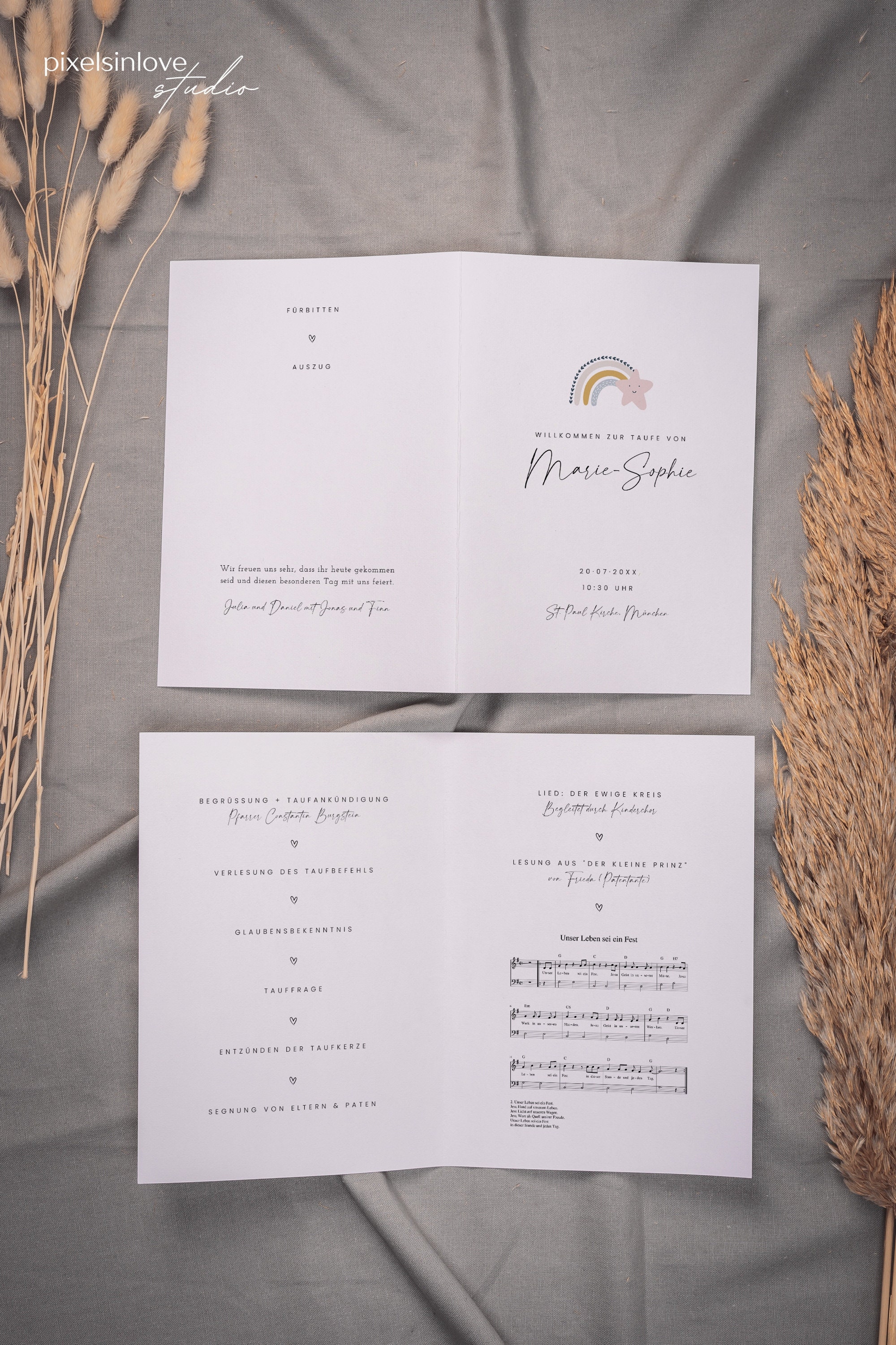 SARABI Baptism Church Booklet, Digital DIY Template, Protestant ...