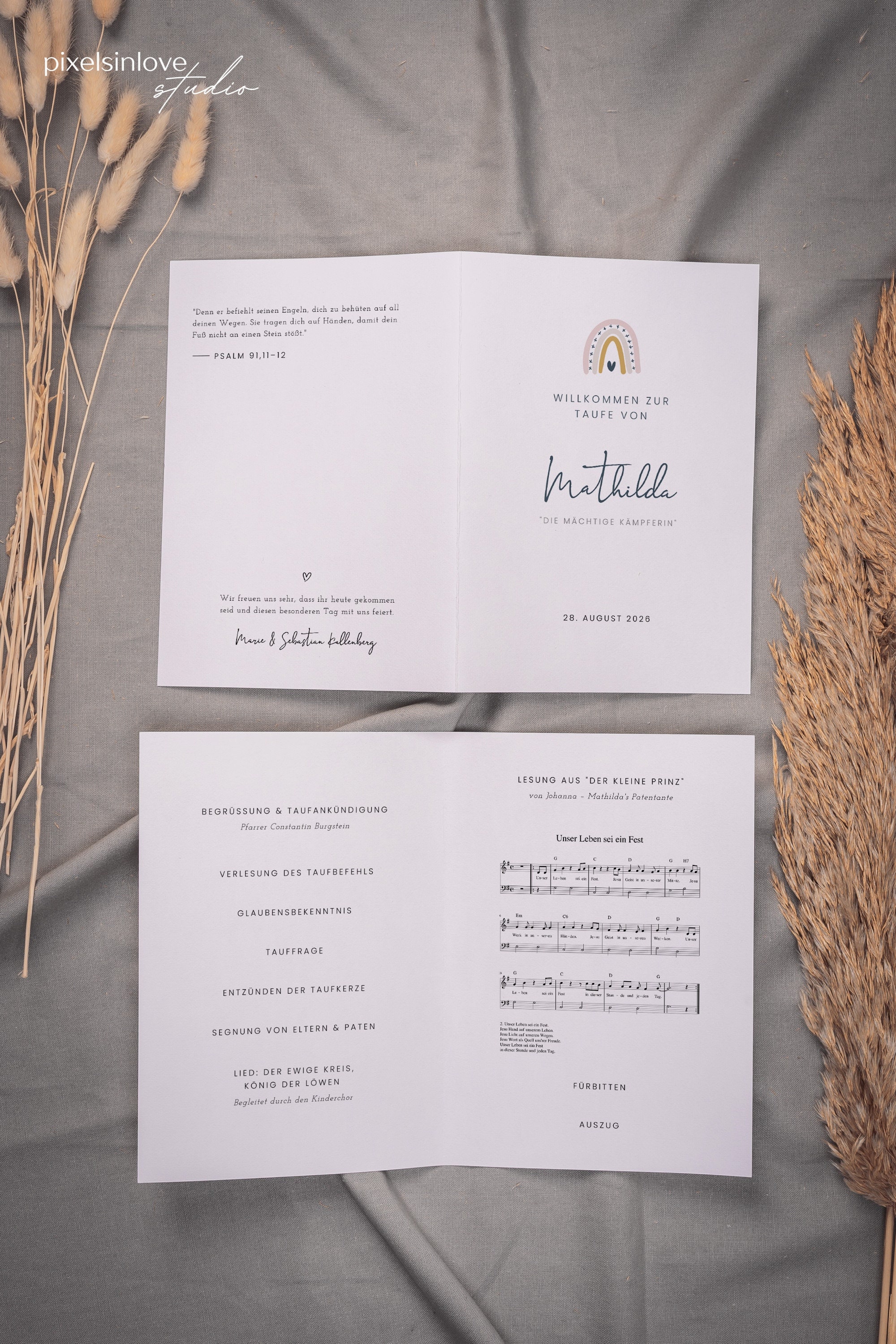 TIMON Taufe Kirchenheft, digitale DIY Vorlage, evangelisch, Ablauf ...