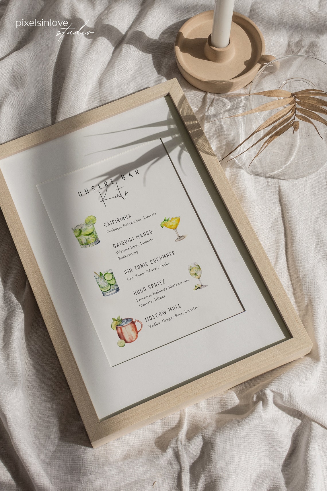 NALA Signature Drink Poster, Digital DIY Template, Bar Menu Template ...