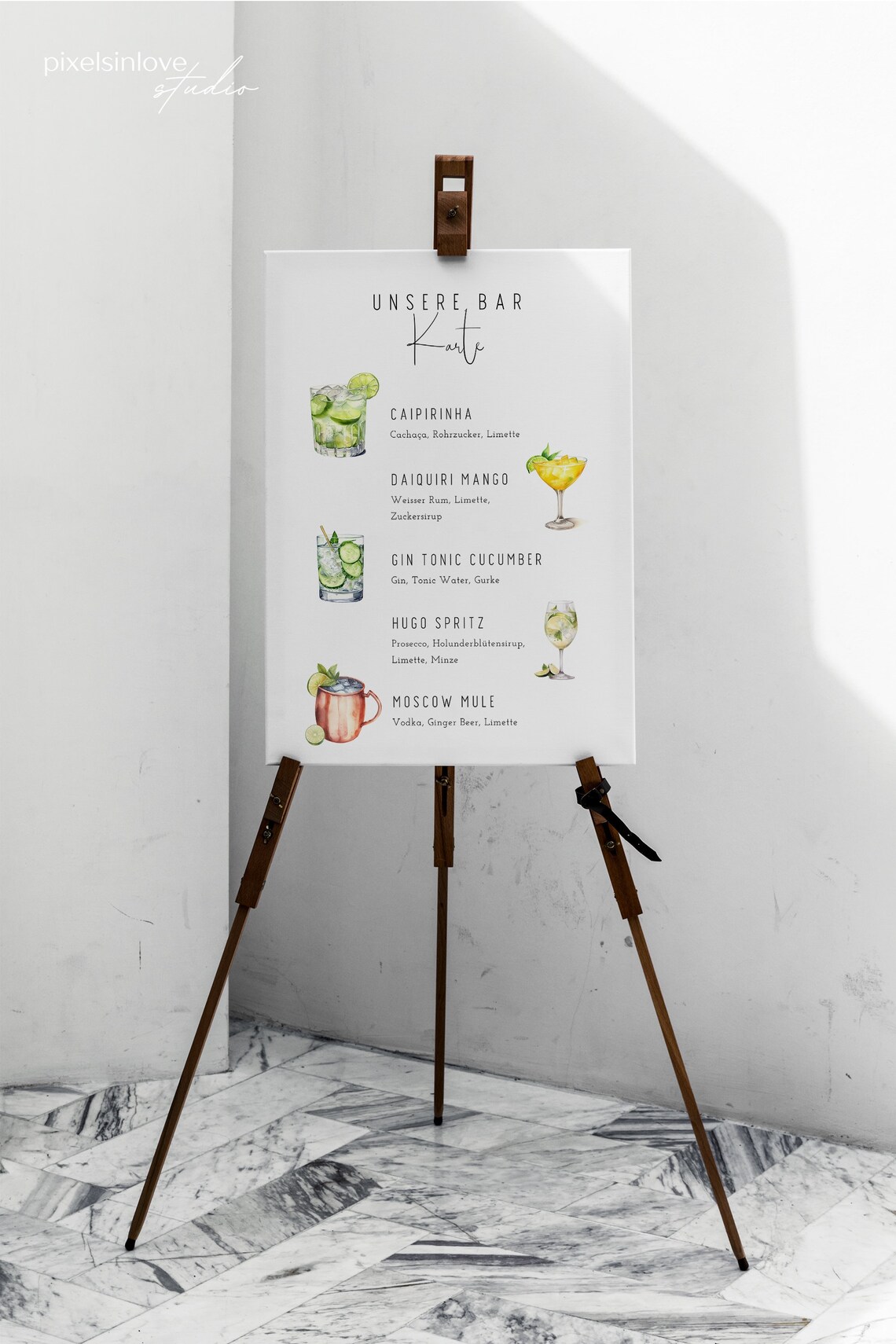 NALA Signature Drink Poster, Digital DIY Template, Bar Menu Template ...