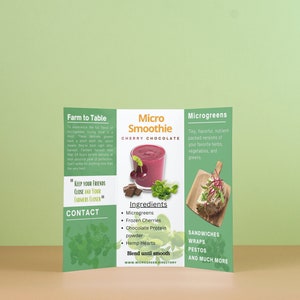 Microgreen Educational Trifold Pamphlet Template - Etsy