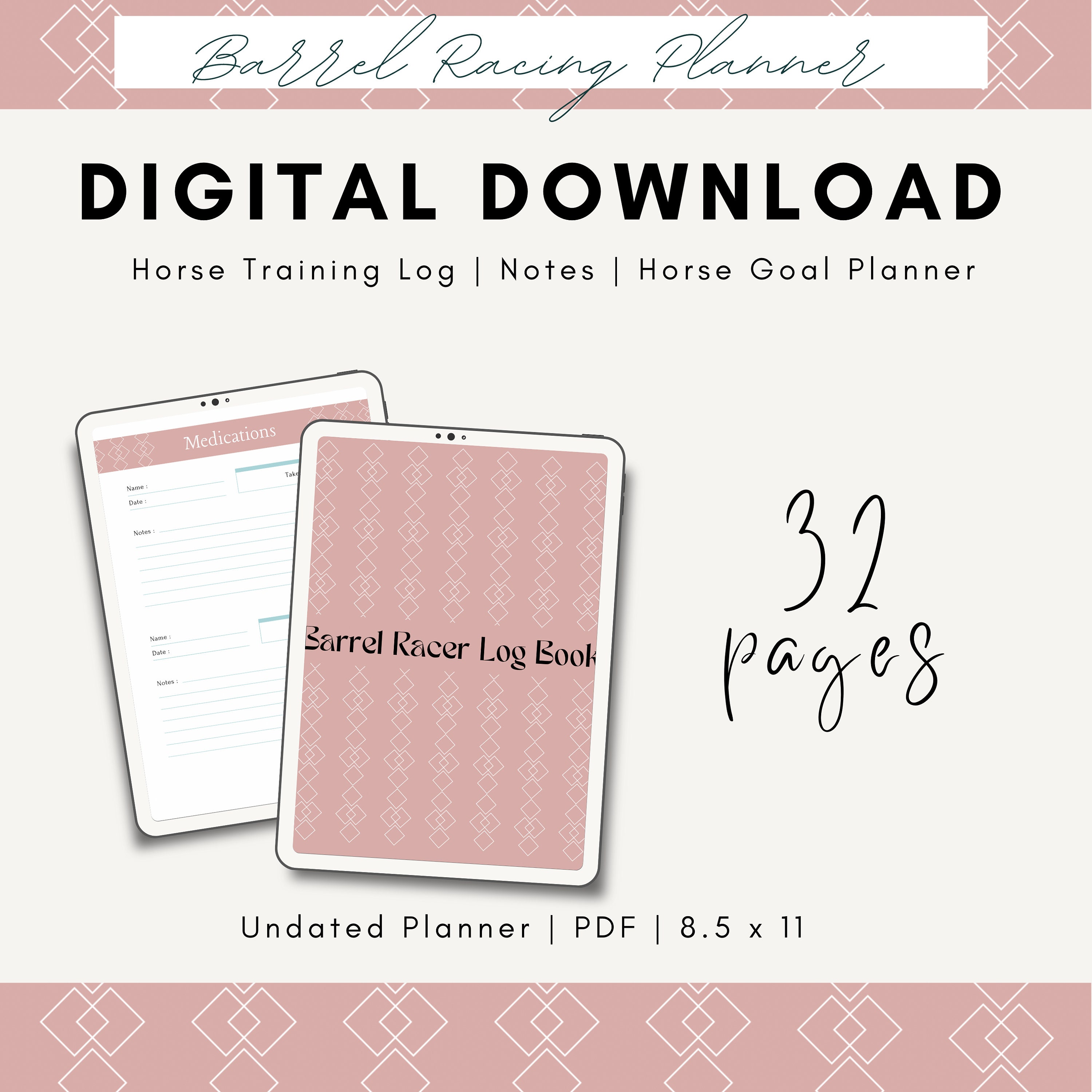 Barrel Racer Journal, Barrel Racer Log Book, Barrel Racer Rodeo Log ...