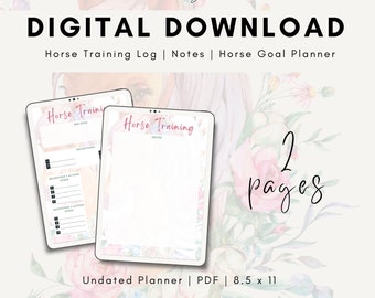 Equestrian Riding Journal Horse Printable Journal Horse Training Log ...