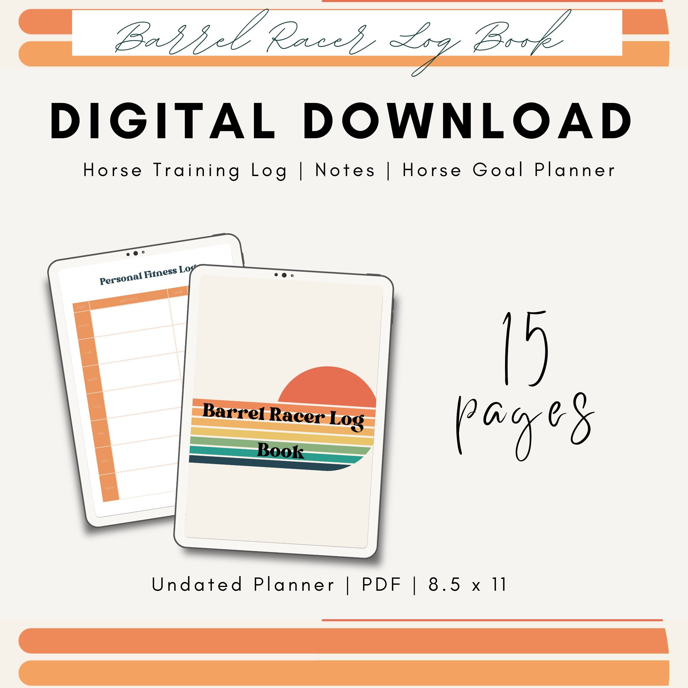 Barrel Racer Log Book Barrel Racer Planner - Etsy