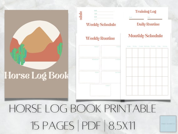 Western Horse Log Book Horse Planner Horse Record Book - Etsy