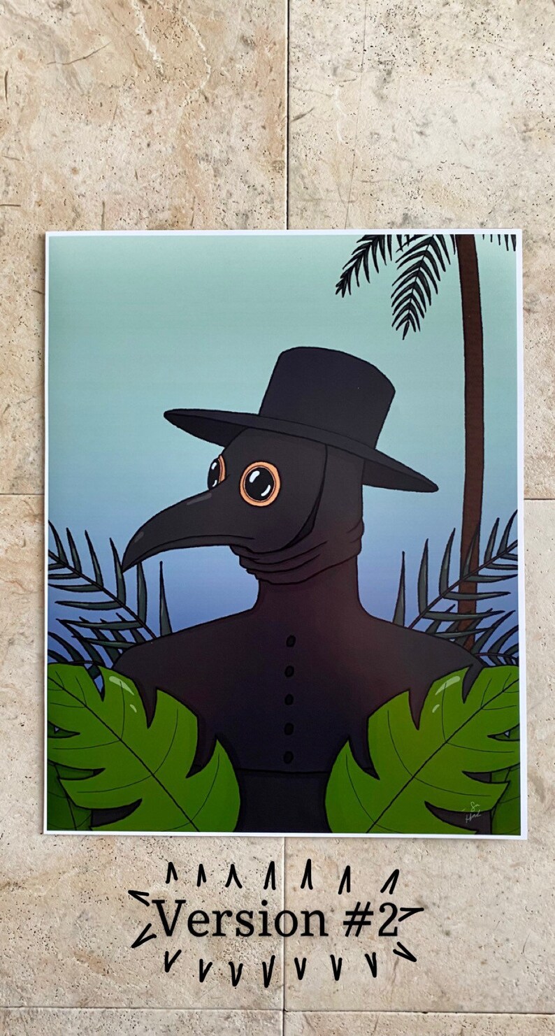 Tropical Toucan Plague Doctor - 11 Inch X 14 Inch Digital Art Poster ...