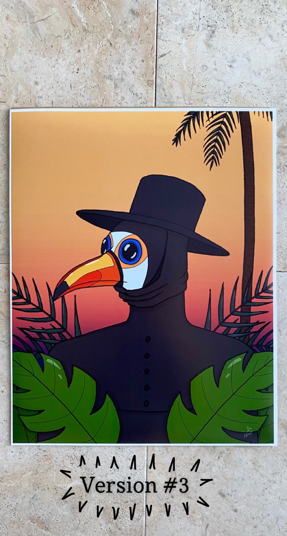 Tropical Toucan Plague Doctor 11 Inch X 14 Inch Digital Art Poster ...