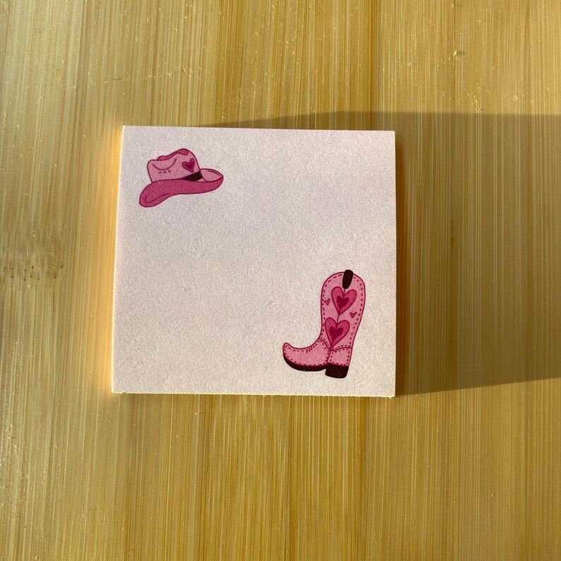 Pink Pony Club Post Its Cowgirl Sticky Notes Cute Western Stationary ...