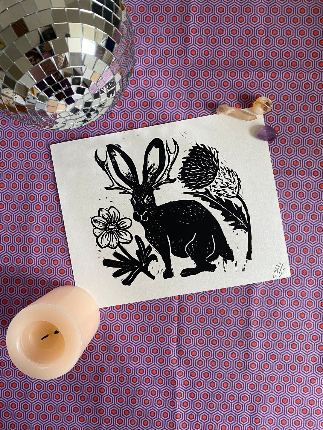 Jackolope Print 8x10 Gifts for Cryptid Lovers Halloween Decor Mythical ...