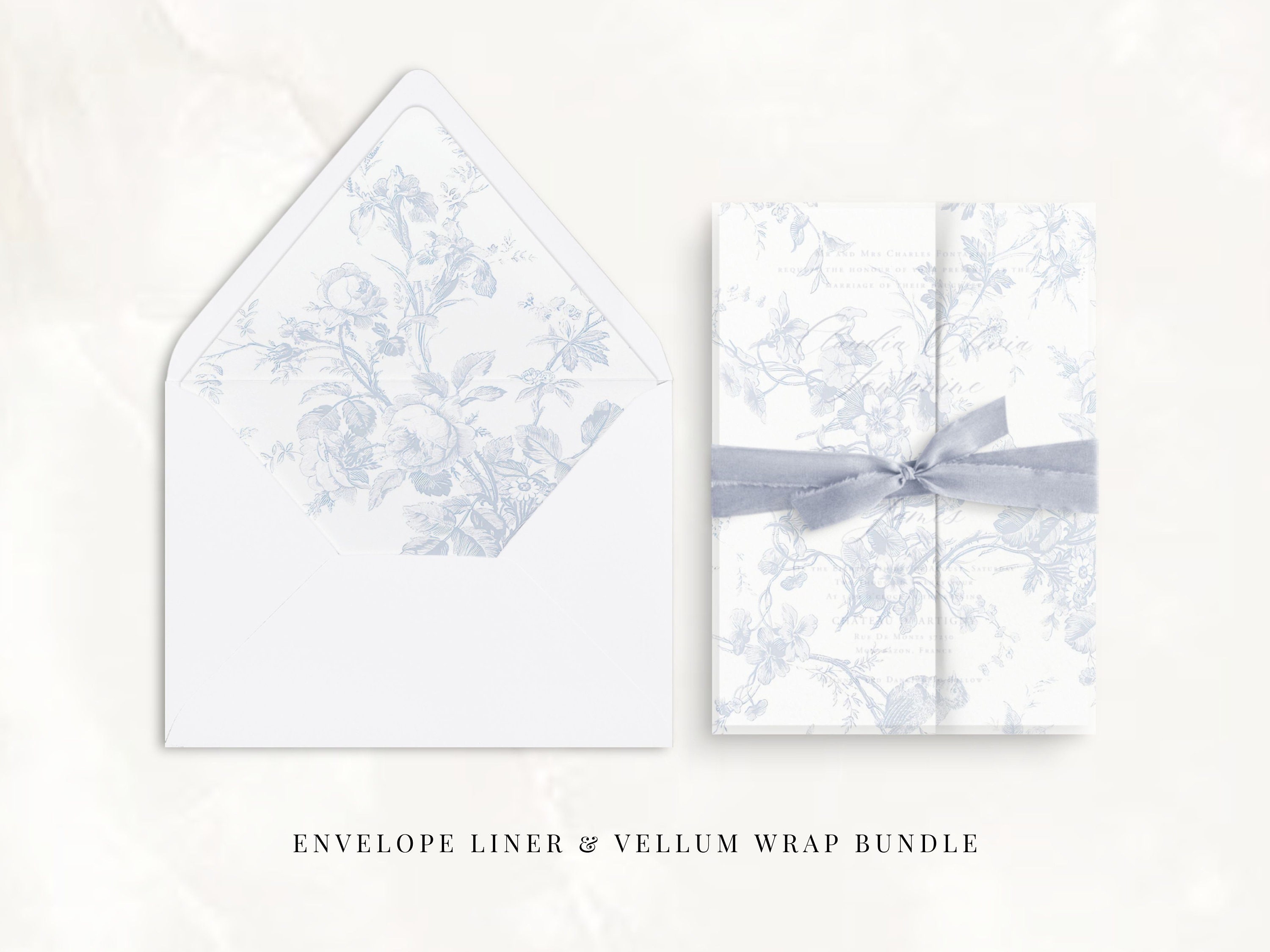 Printable Vellum Wrap and Envelope Liner for Wedding Invitation Card ...