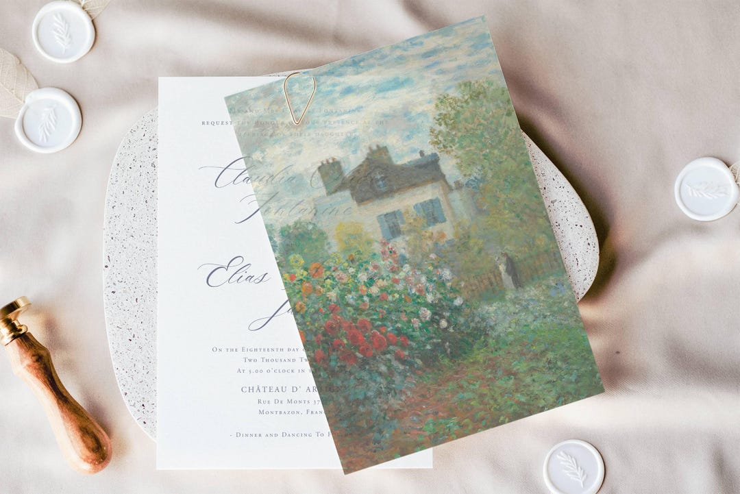 Claude Monet Vellum Overlay for Wedding Invitation Card, 5x7 Vellum ...