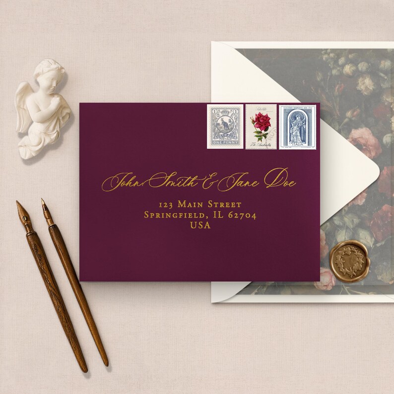 Gold Foil Envelope Addressing Labels, Guest Address Labels, Gold Foil ...