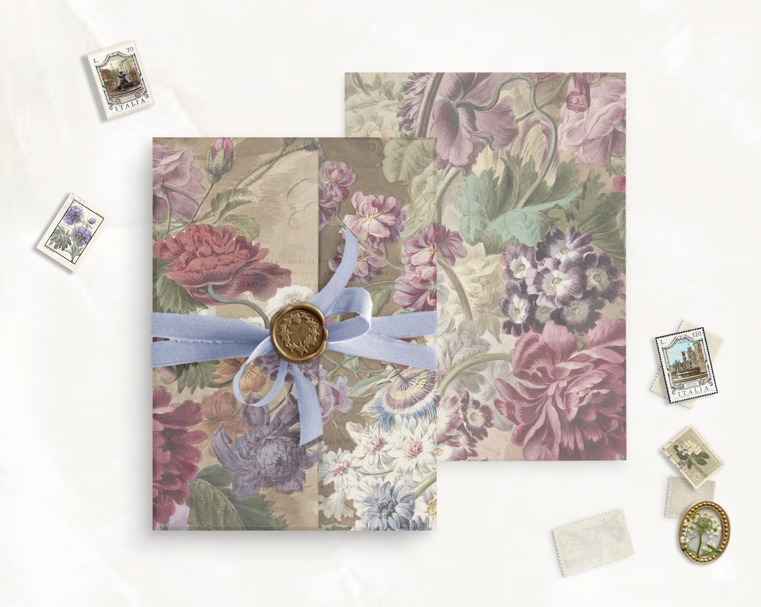 Ready-cut Bloom Vellum Wrap for Wedding Invitation Card, 5x7 Invite ...
