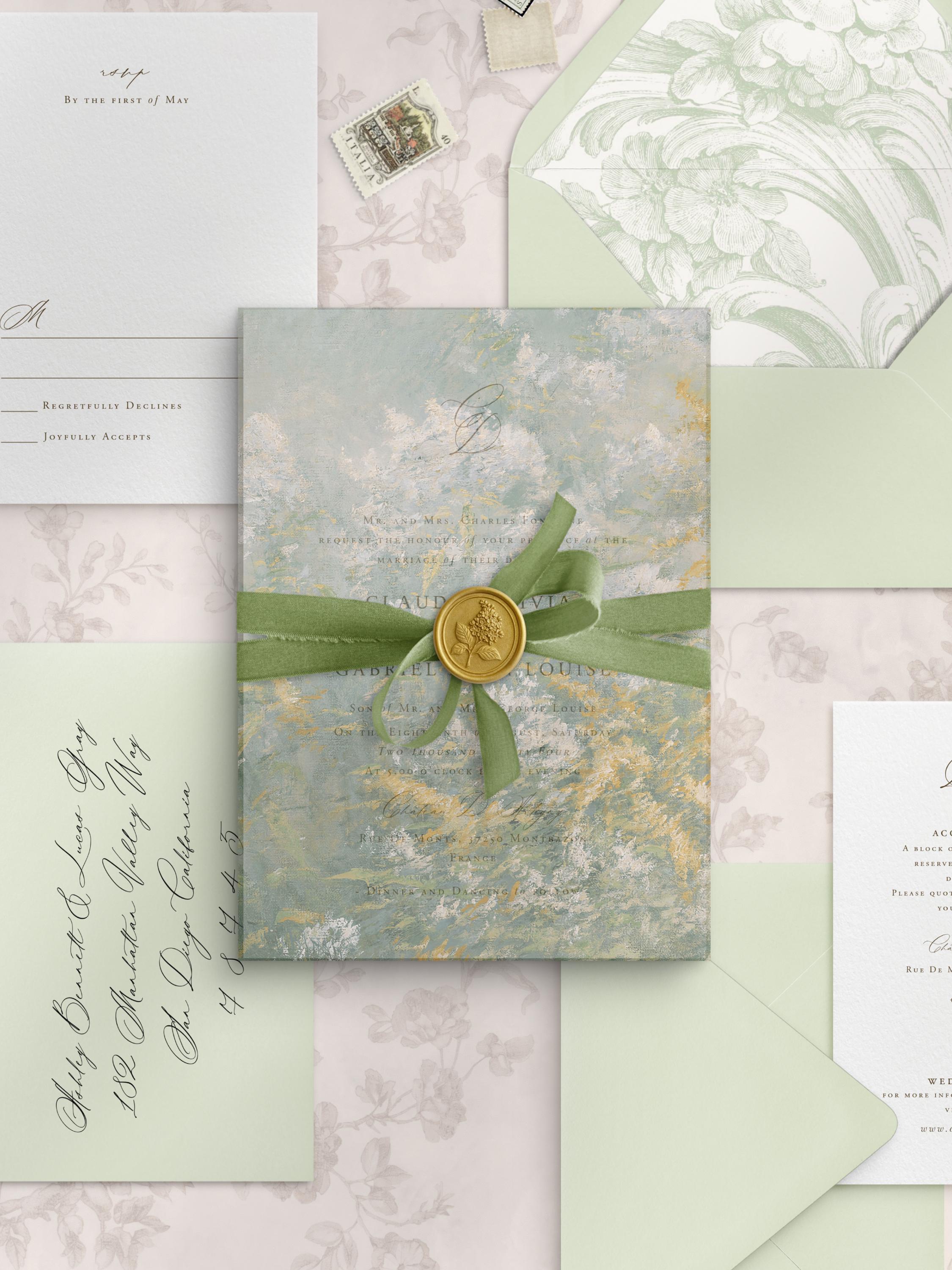 Meadow Printable Vellum Overlay for Wedding Invitation Card, Fine Art ...