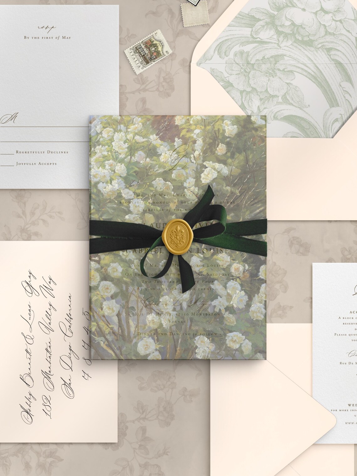 Printable Vellum Overlay for Wedding Invitation Card, Fine Art Vellum ...