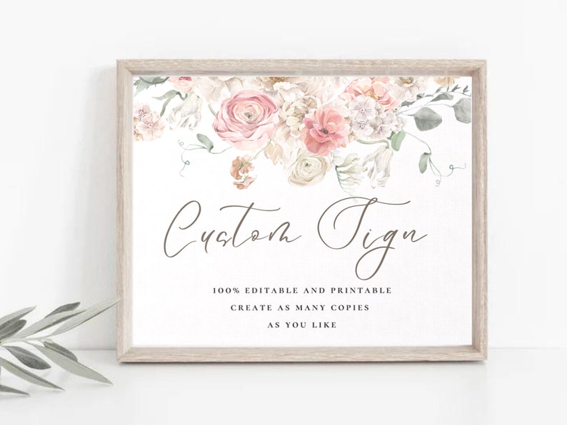 AURORA Flower Custom Printable Sign Diy Personalized Sign - Etsy