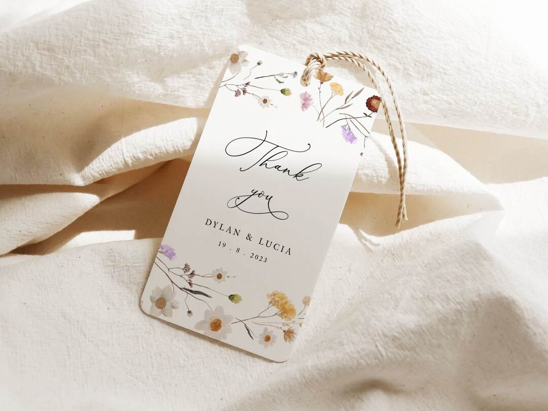 ELISE Gifts Favor Tag Template Wildflowers Welcome Tag Floral - Etsy