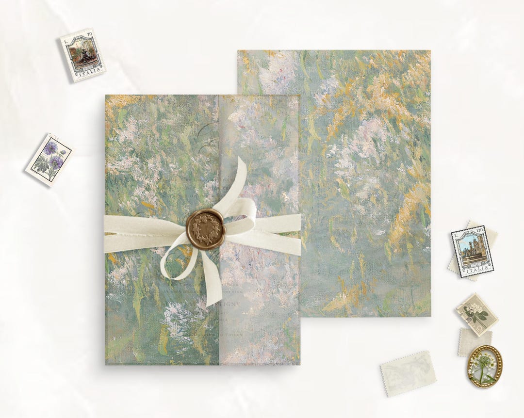 Printable Vellum Wrap for Wedding Invitation Card, Fine Art Vellum ...