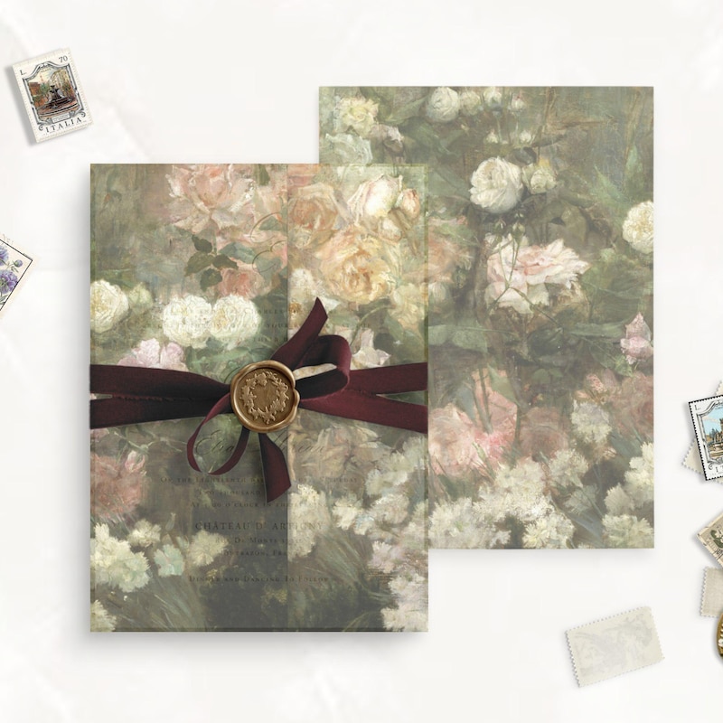 Floral Vellum Card Wrap - Etsy UK