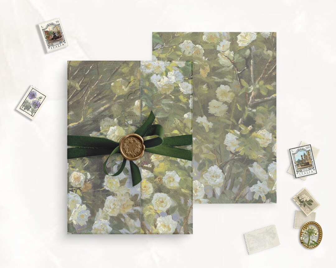 Printable Vellum Wrap for Wedding Invitation Card, Fine Art Vellum ...