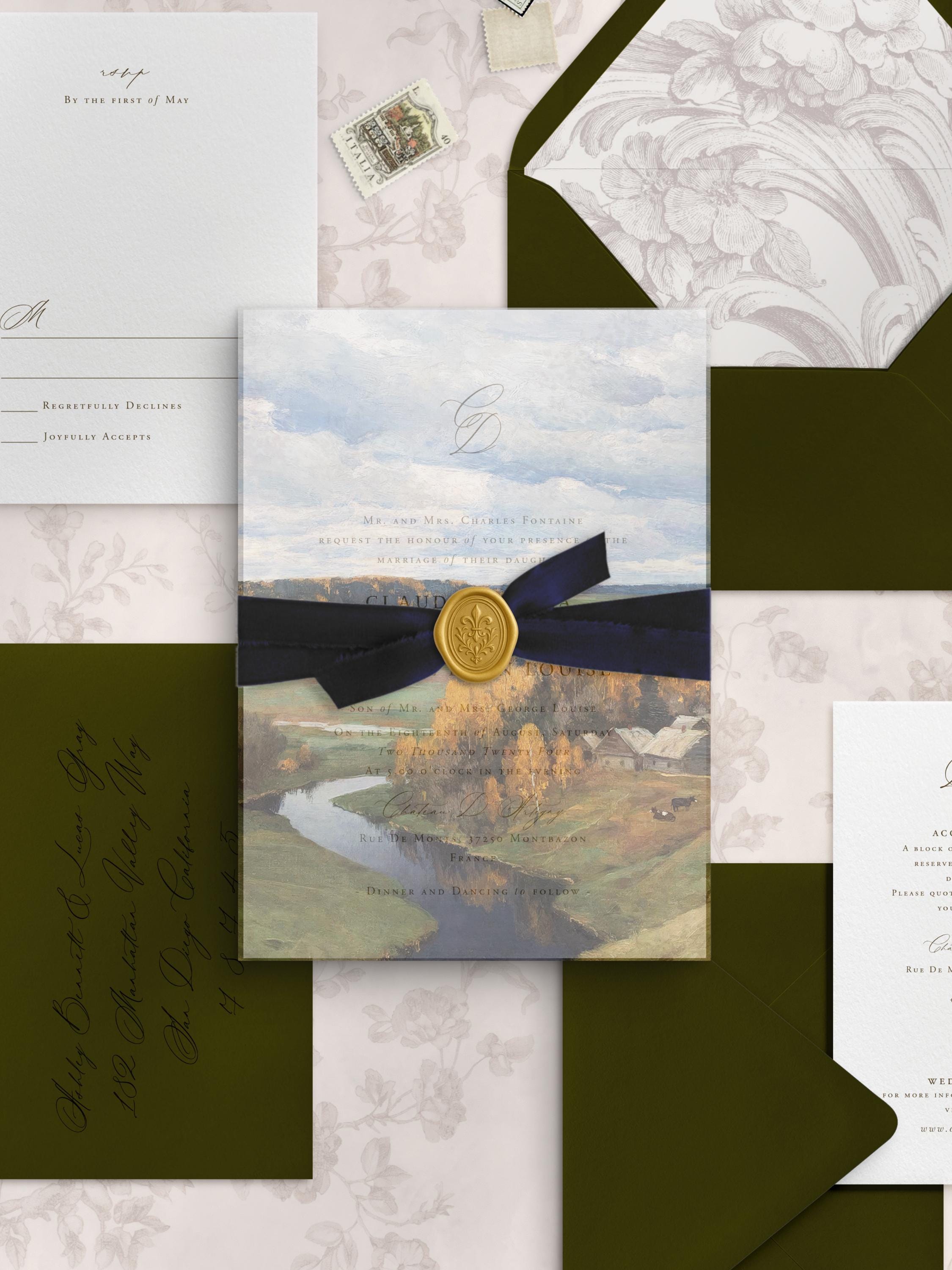 Farm Printable Vellum Overlay for Wedding Invitation Card, Fine Art ...