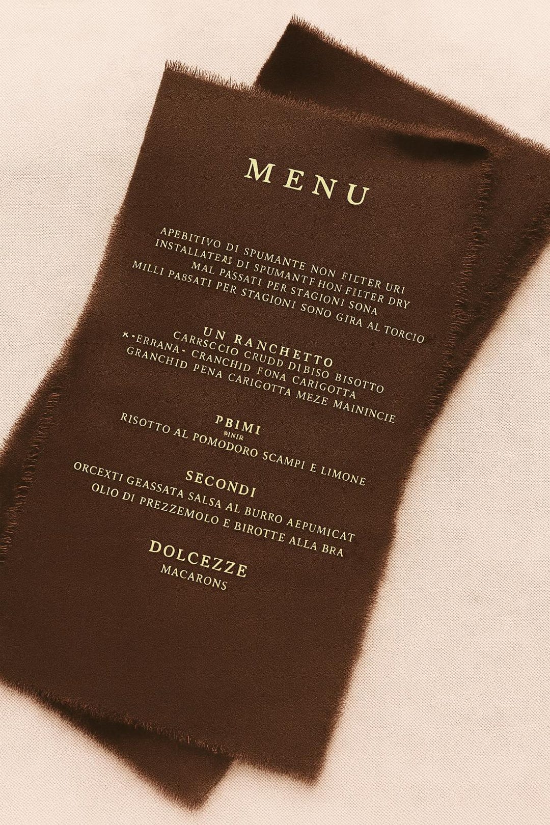Silk Menu, Gold Foil Letterpress Menu, Silver Foil Letterpress Menu ...