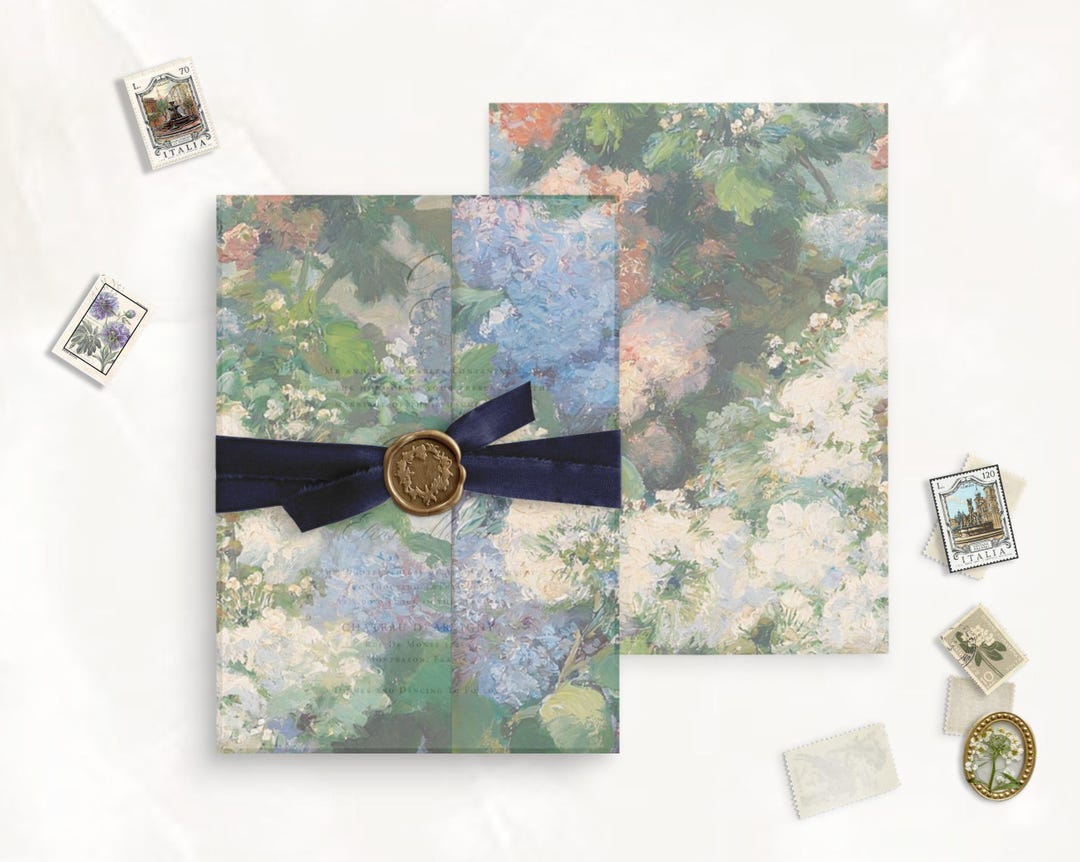 Printable Vellum Wrap for Wedding Invitation Card, Fine Art Vellum ...