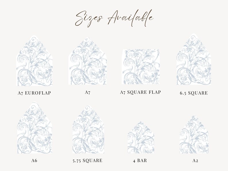 Editable Printable Baroque Envelope Liner A7 Euro Flap - Etsy