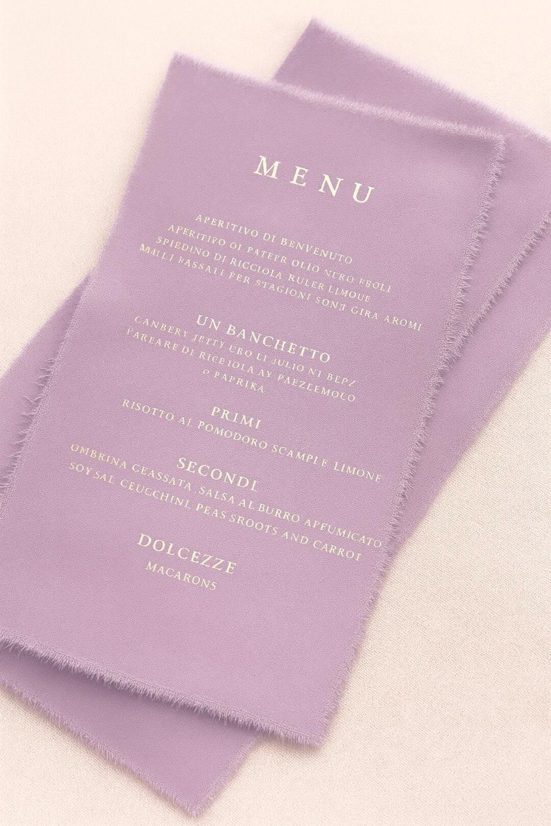 Silk Fabric Menu, Gold Foil Silk Wedding Menu, Cloth Menu, Silver Foil ...