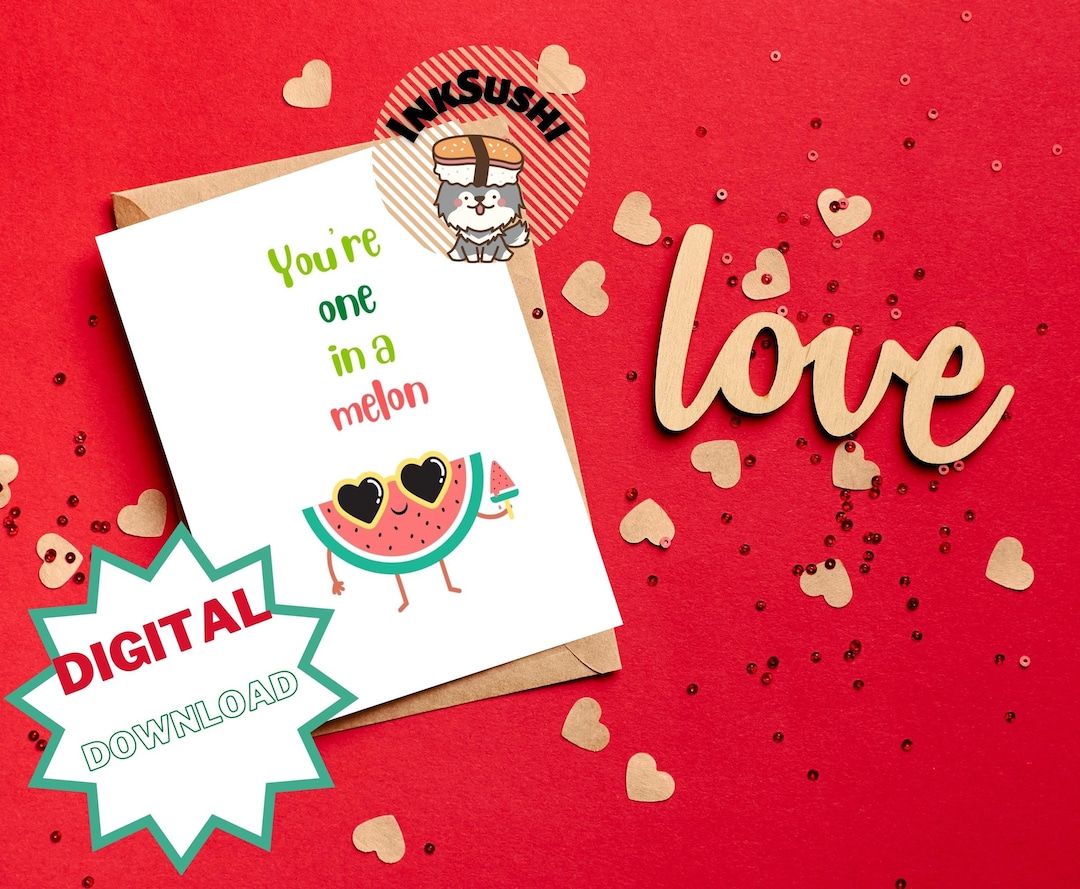 Printable you're One in a Melon Digital Card - Etsy