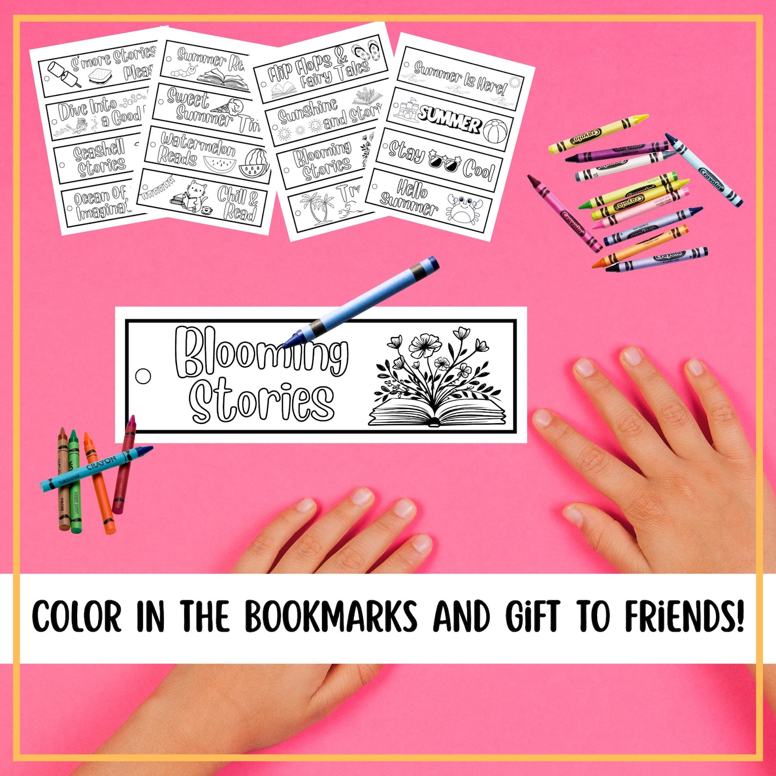 Summer Coloring Bookmarks for Kids: Printable Classroom Activity ...