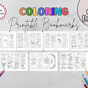 Printable Coloring Bookmarks for Kids – 28 Fun Designs! - Etsy