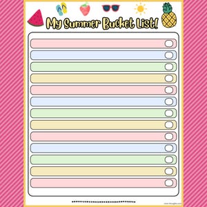 Summer Bucket List for Kids Printable | Editable Canva Template ...