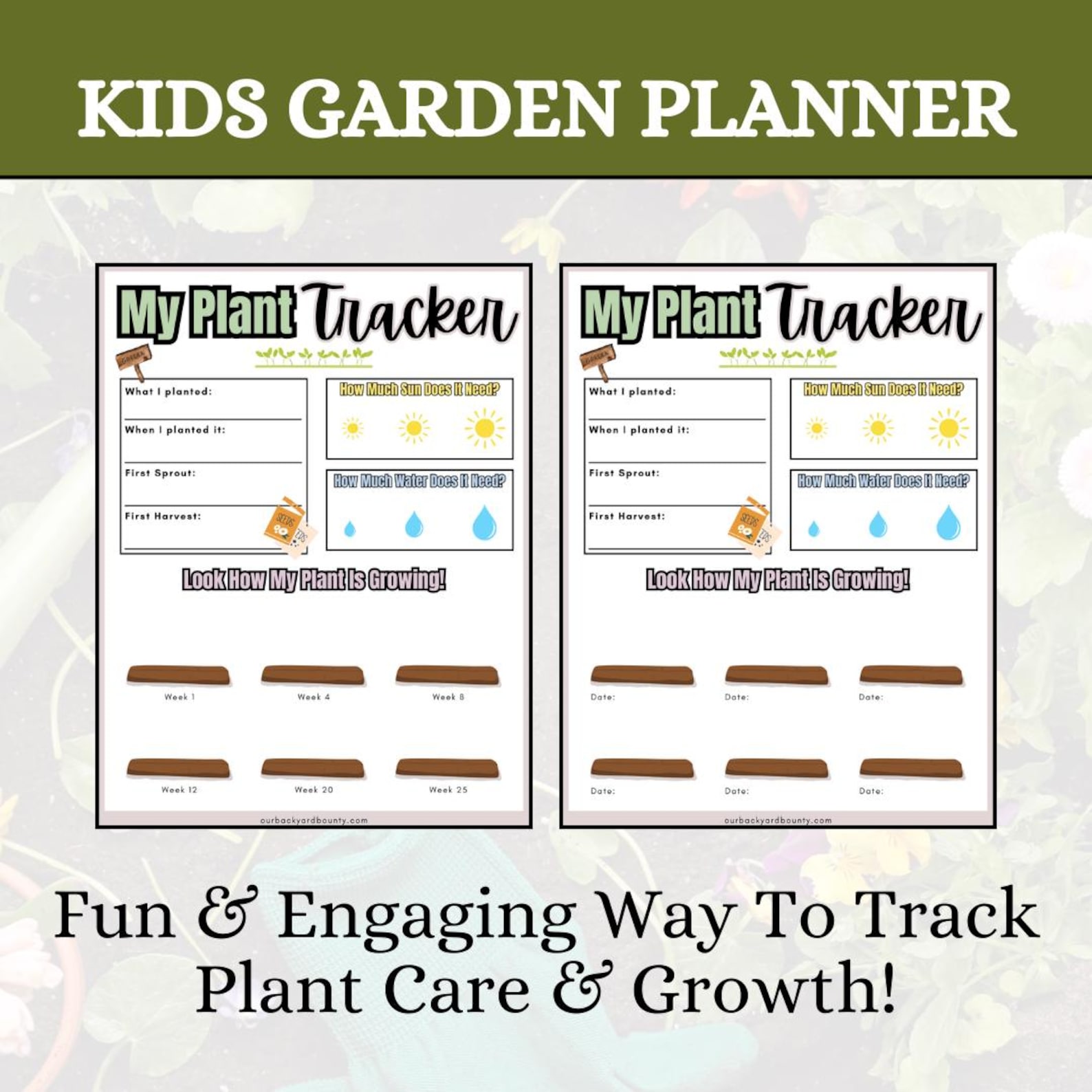 Kids Garden Planner Printable | Gardening Journal for Kids ...