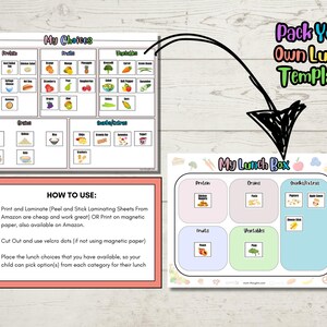 Build Your Own Lunch| Printable School Lunch Organizer for Kids| Pack ...