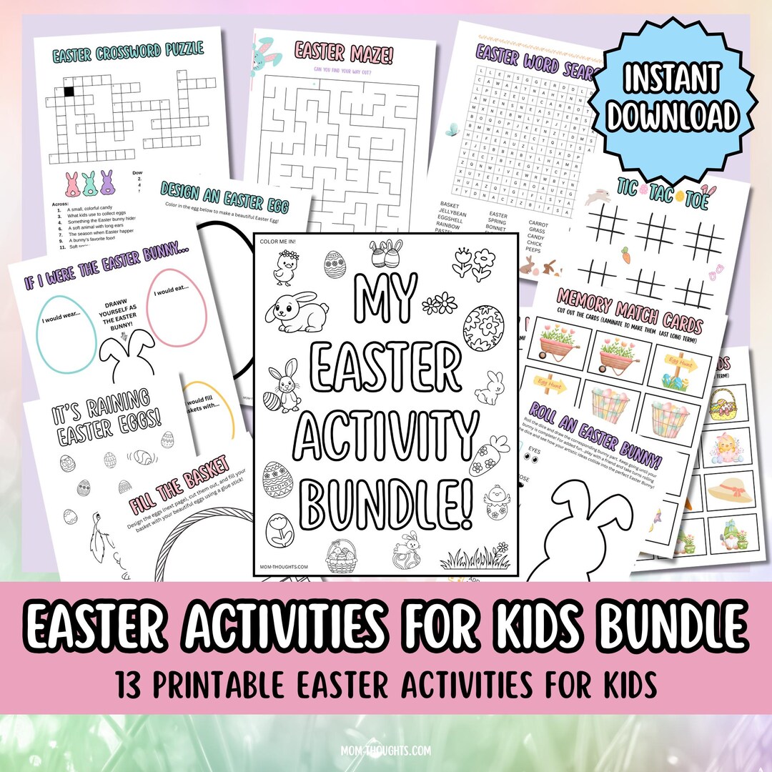 Printable Easter Activity Book | Easter Activities for Kids Bundle ...