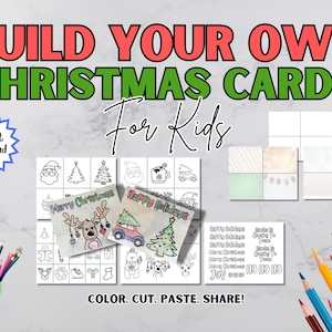 Coloring Christmas Cards for Kids: DIY Holiday Activity (PDF) - Etsy