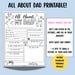 All About Dad Printable + Father’s Day Coupons – Kids Father's Day Gift ...