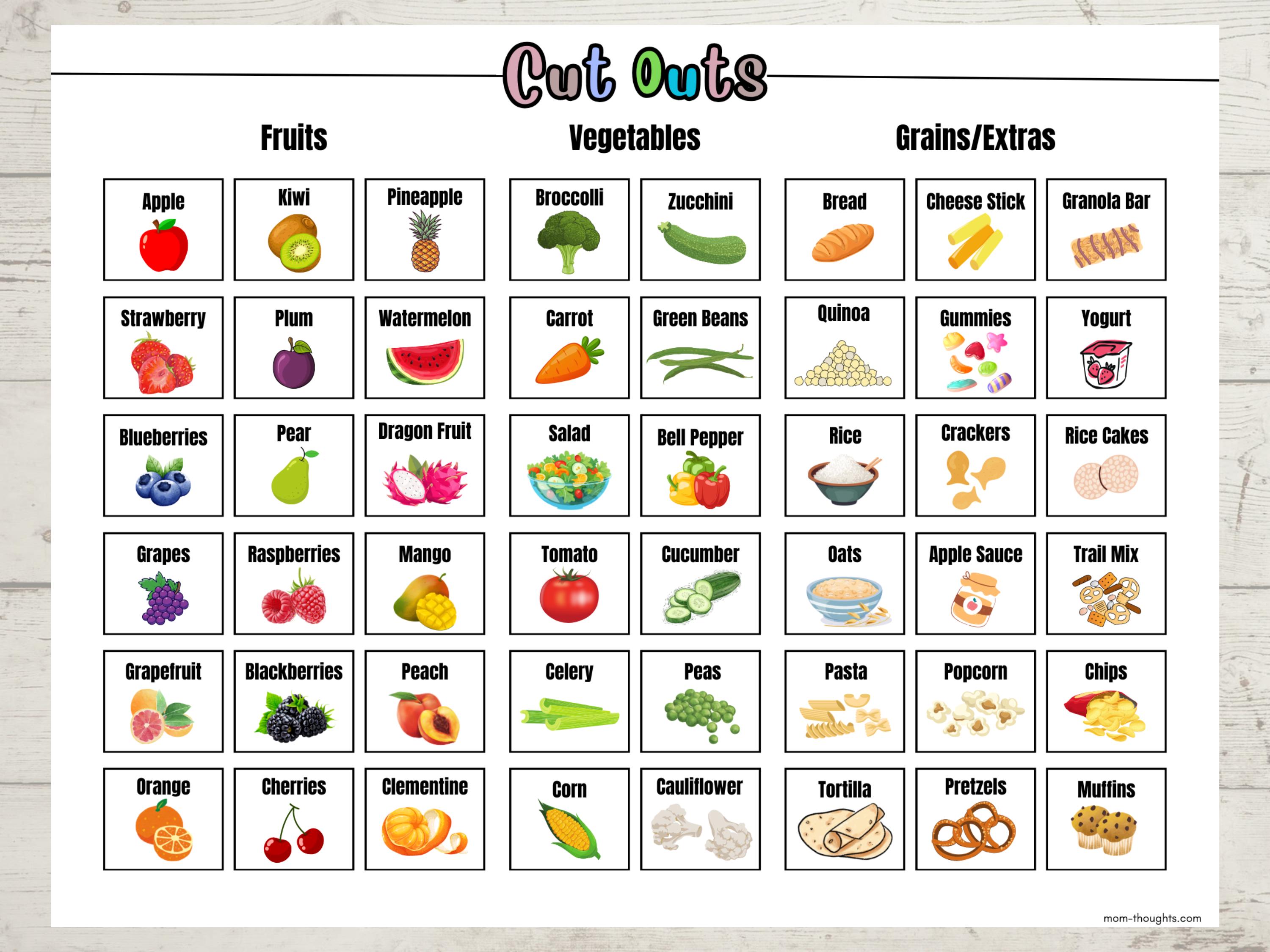 Build Your Own Lunch| Printable School Lunch Organizer for Kids| Pack ...