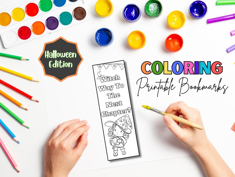 Halloween Printable Bookmarks, Printable Coloring Bookmarks for Kids ...