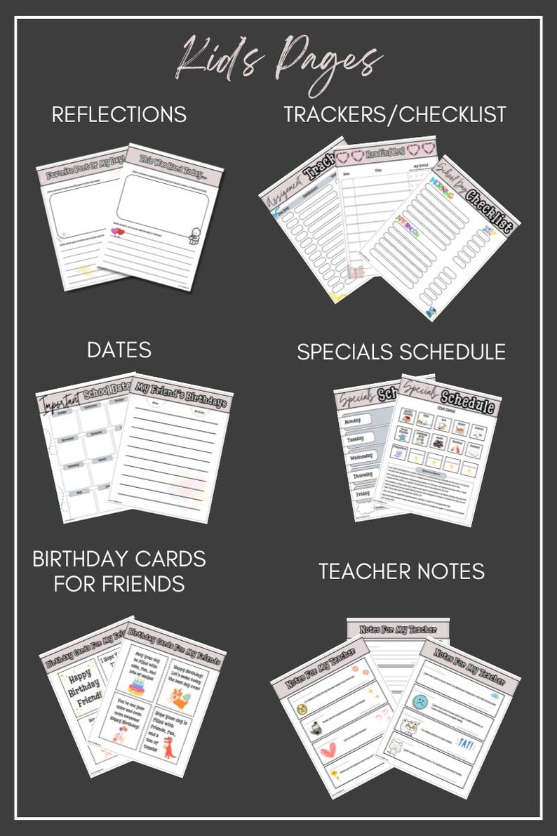 Back to School Planner Printable: Kids Daily Checklist & Schedule ...
